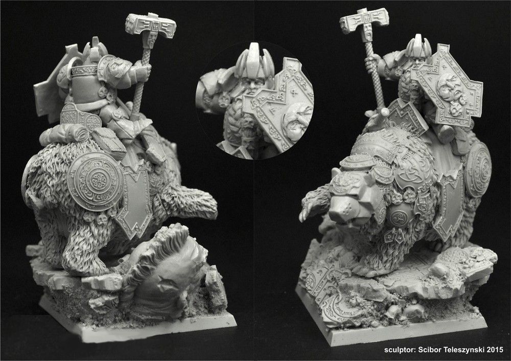 Dwarf King Thorin on War Bear Scibor Miniatures 28FM0217 | Wayland Games