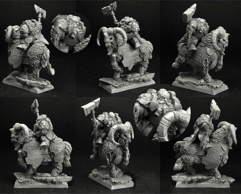 Scibor Miniatures 28mm / 30mm Dwarf Rogar on Mountain Ram | Wayland Games