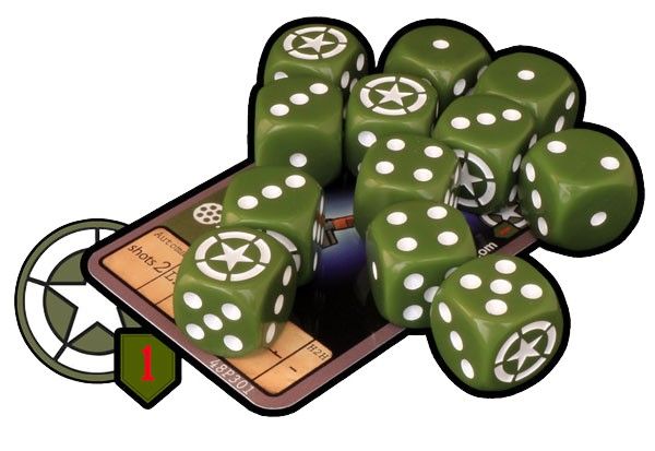 12 Custom Dice + Weapon Card Set for US Army 1st Infantry Division ...