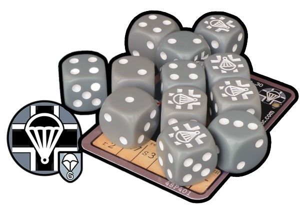 12 Custom Dice + Weapon Card Set for German Luftwaffe 5th Fallschirmja ...