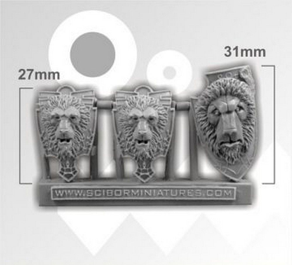 Lion Shields Set 1 Scibor Miniatures CPSH0150 | Wayland Games