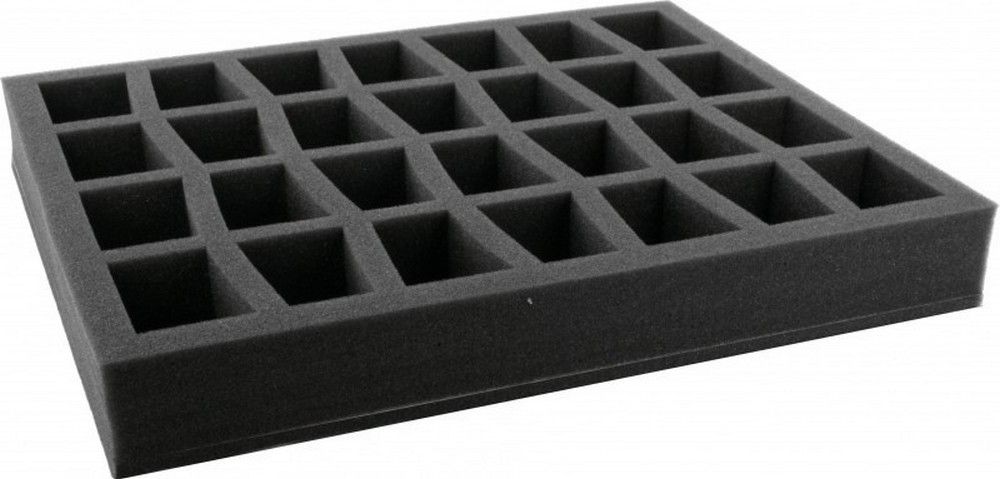 50mm 2" Figure Foam Tray with base 28 slots larger tabletop models ...