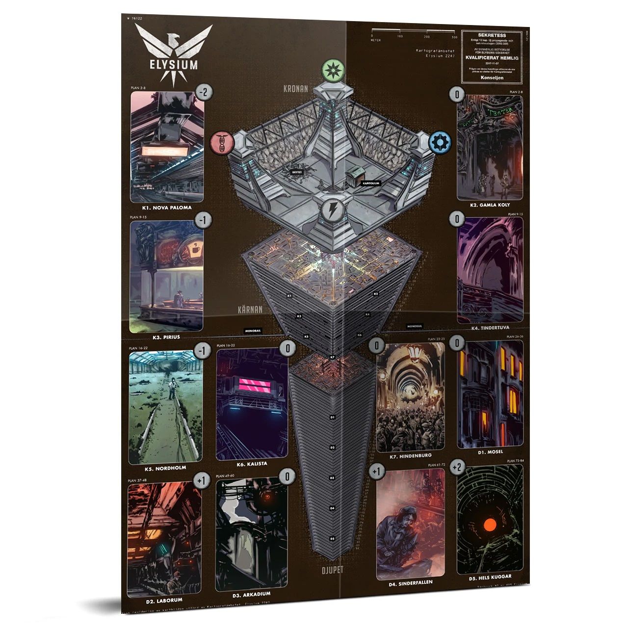 Mutant: Elysium Map Free League FLFMUT007 | Wayland Games