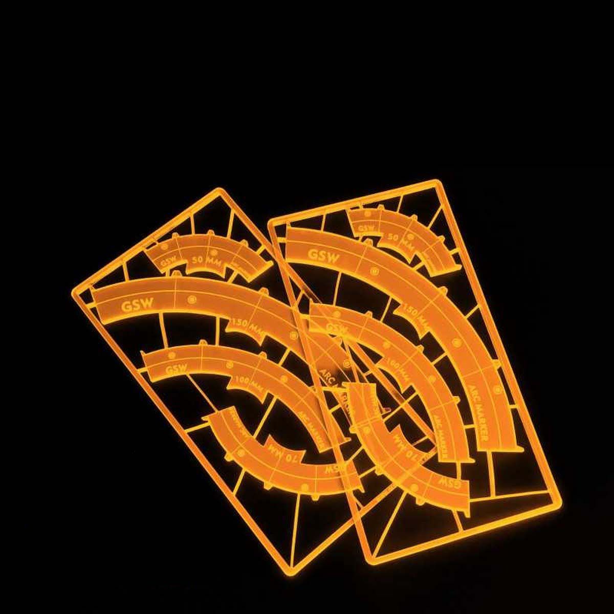 Legion Arc-Shaped Line of Fire Markers - Orange Fluorescent | Wayland Games