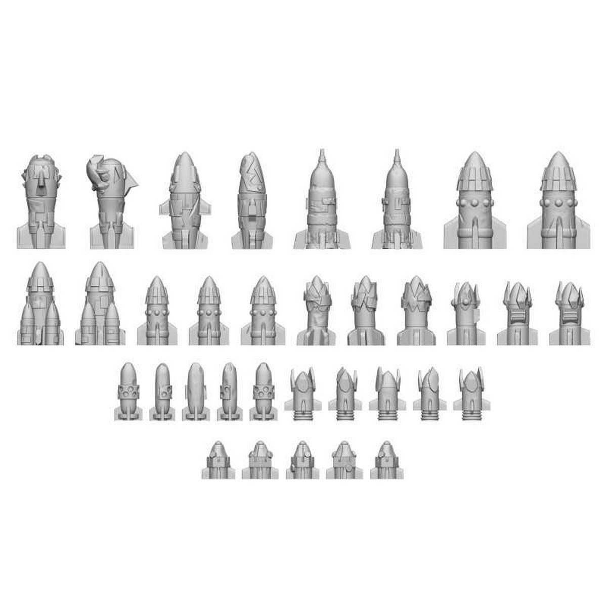 3D Printed Set: Ork Rockets and Missiles Green Stuff World | Wayland Games