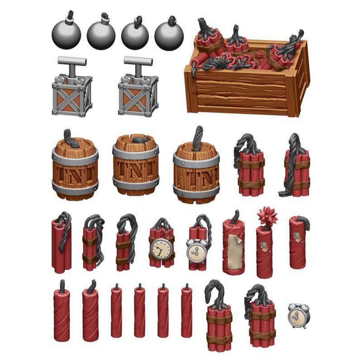 3D Printed Set - Old World Explosives Green Stuff World | Wayland Games