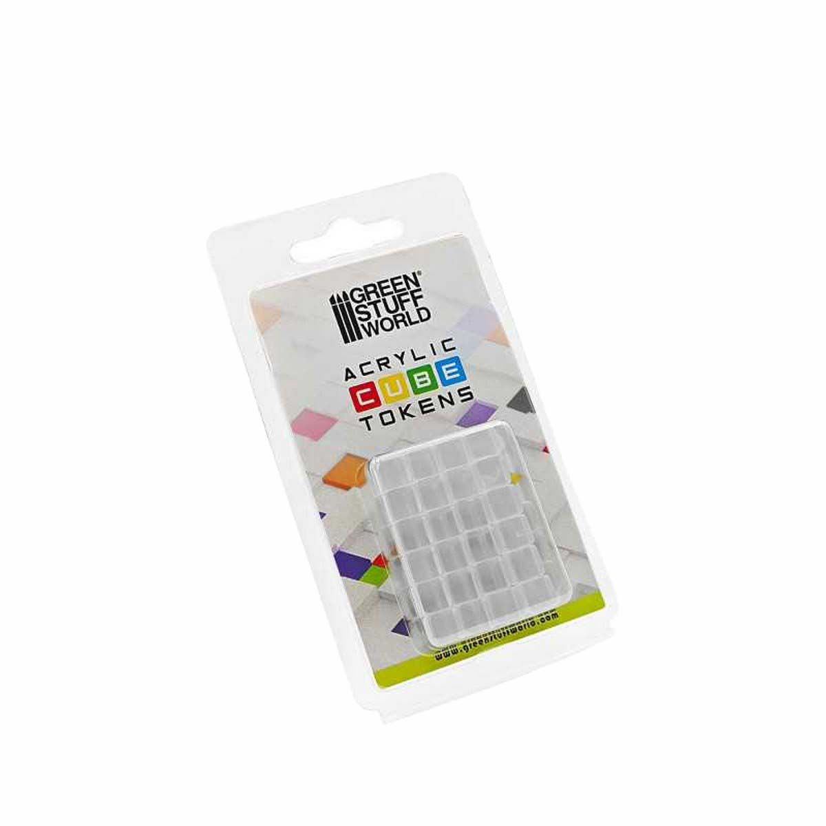 Gaming Tokens - Transparent Cubes 8mm Green Stuff World | Wayland Games