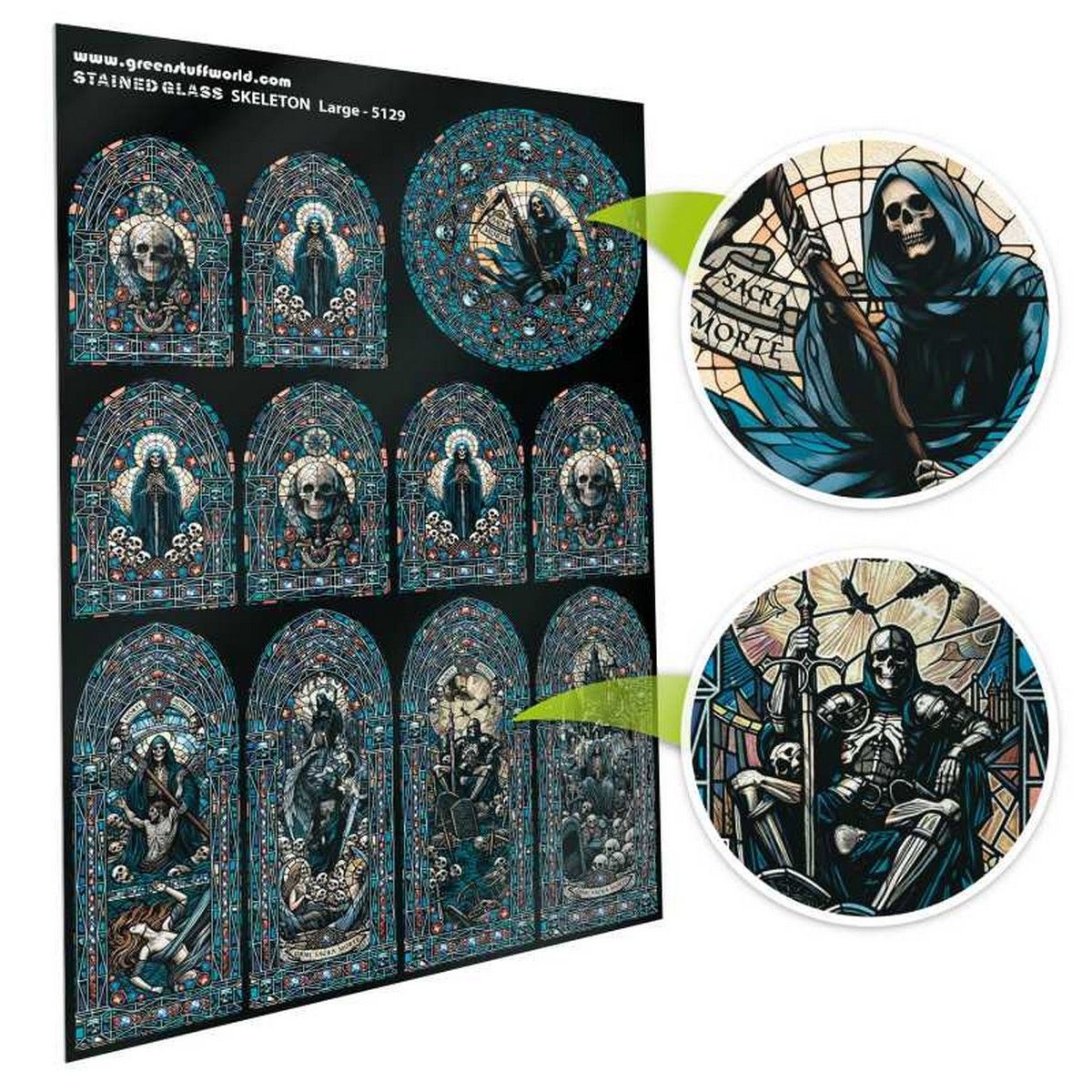 Skeleton Stained Glass - Large Green Stuff World 8435646524894ES ...