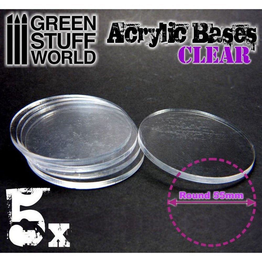 Acrylic Bases - Round 55mm Clear Green Stuff World 8436554367986ES ...