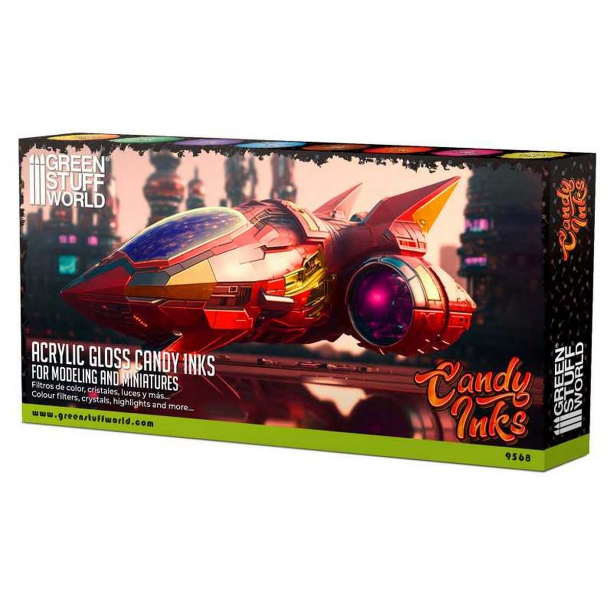 Set x8 Acrylic Candy Ink Paints Green Stuff World 8436574500677ES ...