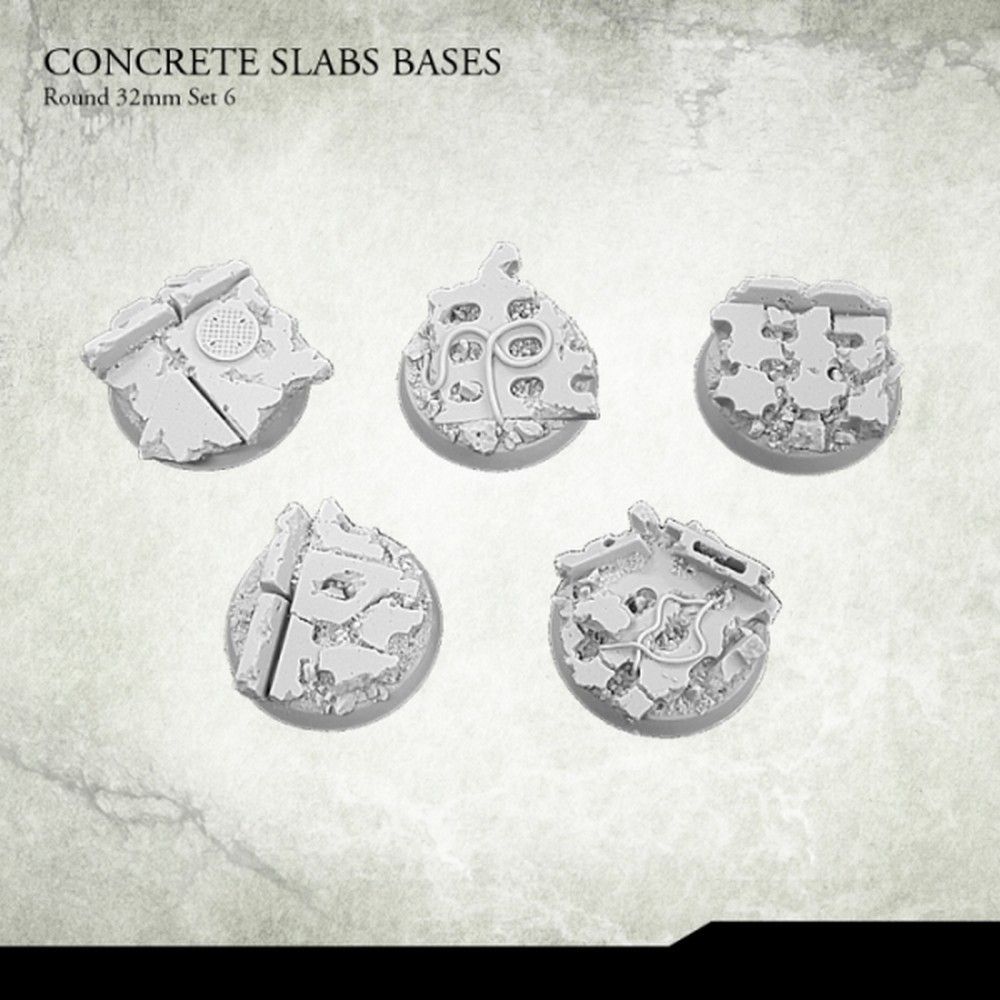 Concrete Slabs Round 32mm Set 6 Kromlech KRRB050 | Wayland Games