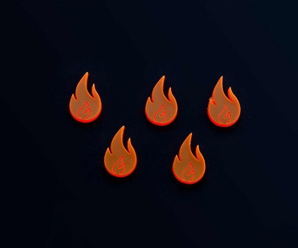 Fire Token (5 Units) Custom Meeple CU00510TK | Wayland Games