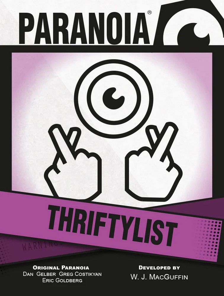 Paranoia RPG: Thriftylist Card Deck Mongoose Publishing MGP50018 ...