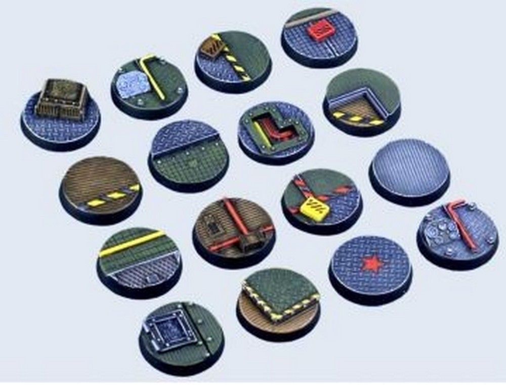 Micro Art Studio Tech Bases, Round 25mm (5) | Wayland Games