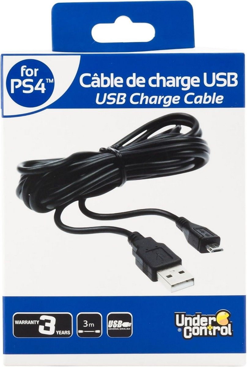 Micro USB Charge Cable 3m - PS4 UNDER CONTROL GROUP PRA002 | Wayland Games