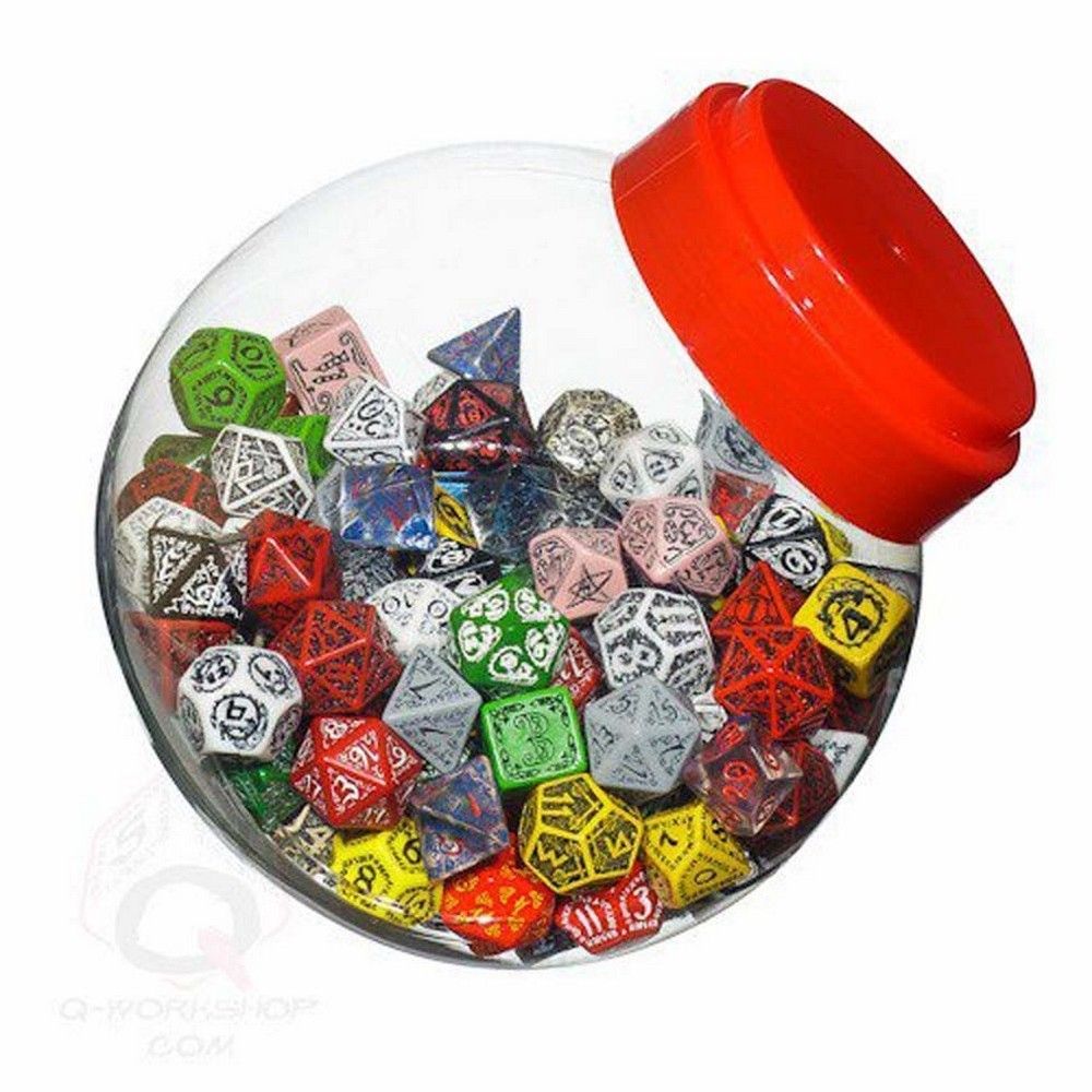 Jar of Dice with D4, D6, D8, D10, D12, D20, D100 | Wayland Games