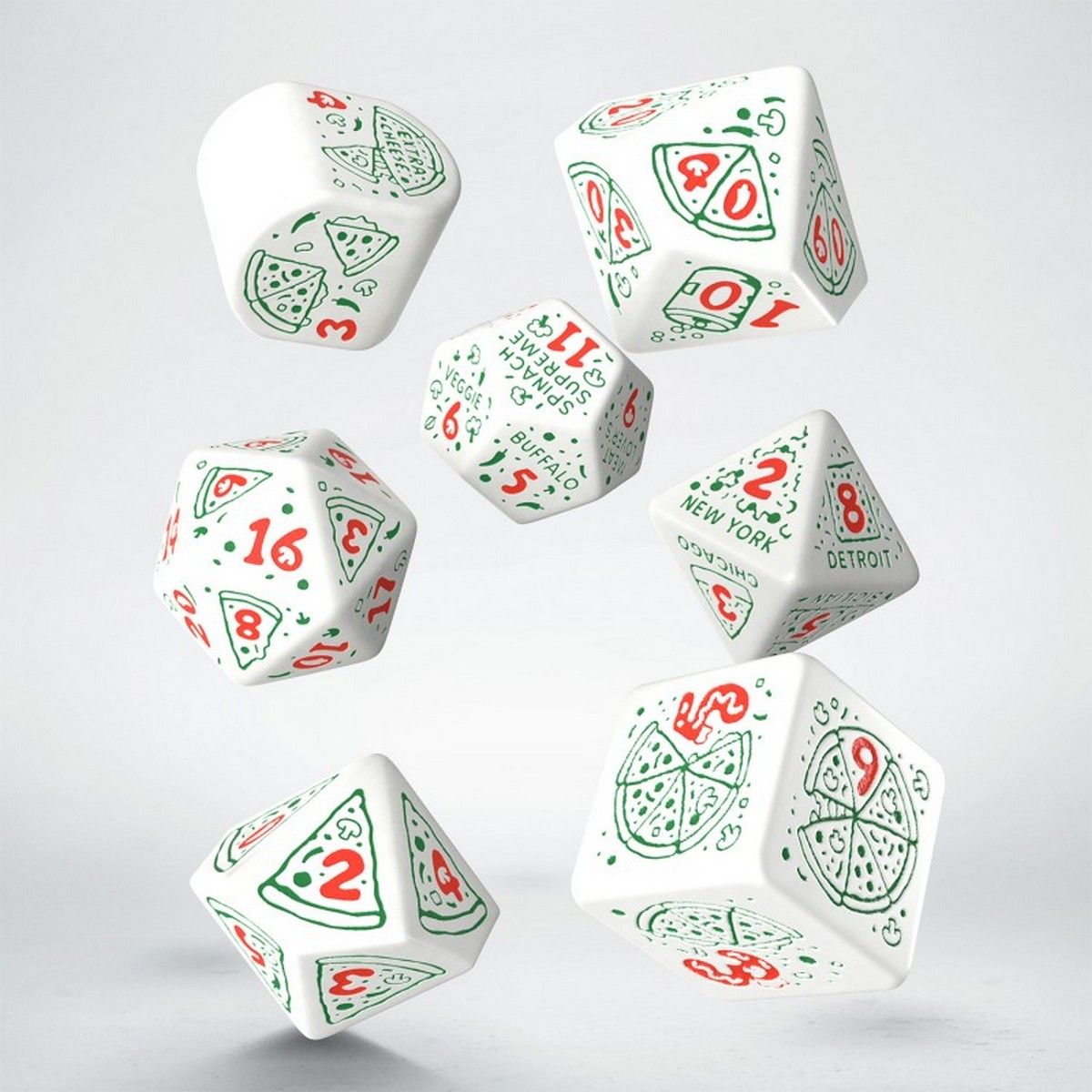Pizza Dice Set: Pepperoni Q Workshop RPIZ02 | Wayland Games