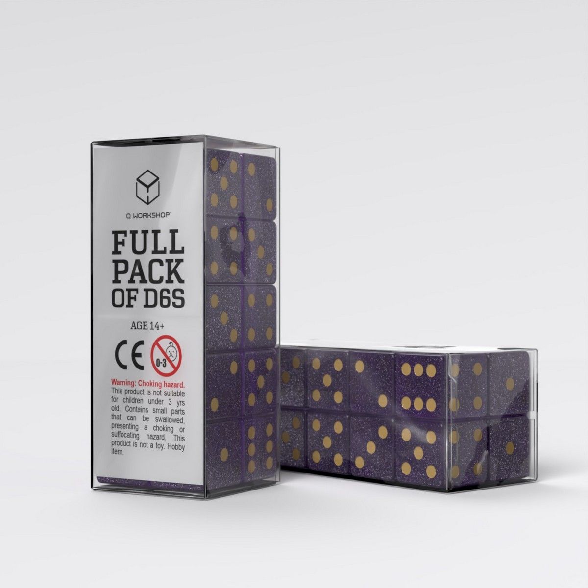 Full Pack of D6s: Shimmering Purple & Gold Q Workshop S20605 | Wayland ...