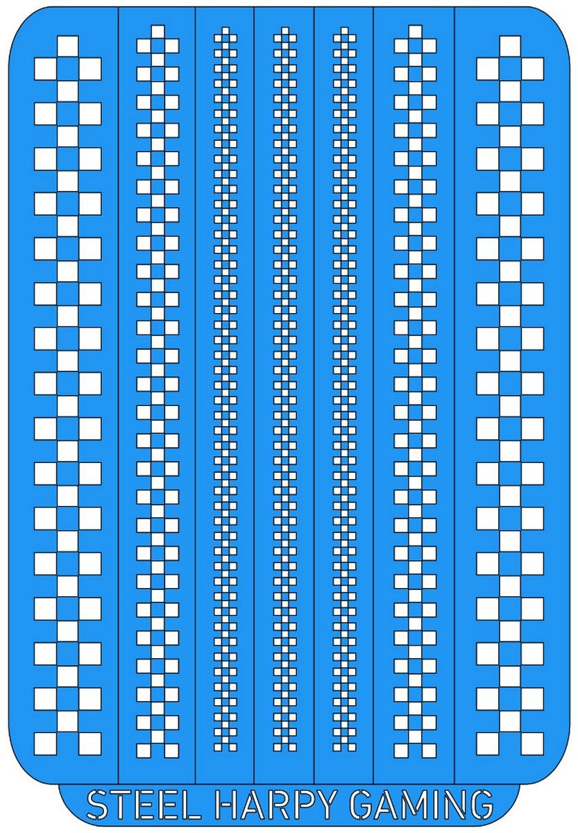 Steel Harpy Gaming: Checkers - 3x Strips - Vinyl Stencil | Wayland Games