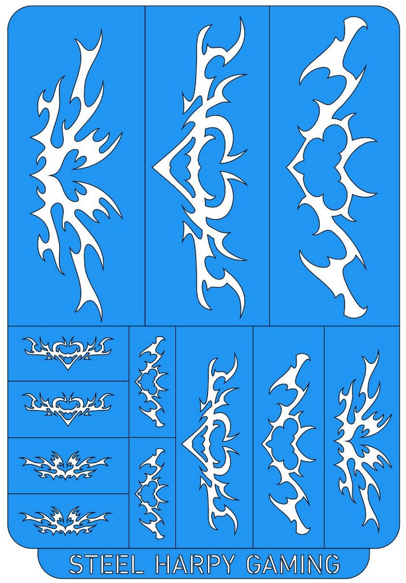 Steel Harpy Gaming: Dark Tribal Space Elves - Style 1 - Vinyl Stencil ...