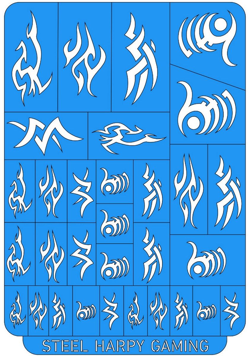 Steel Harpy Gaming: Dark Tribal Space Elves - Style 2 - Vinyl Stencil ...