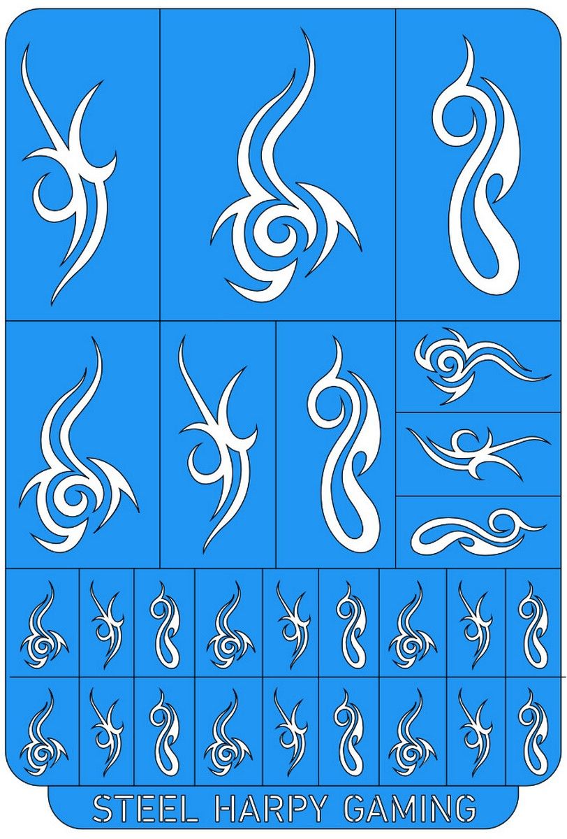 Steel Harpy Gaming: Dark Tribal Space Elves - Style 3 - Vinyl Stencil ...