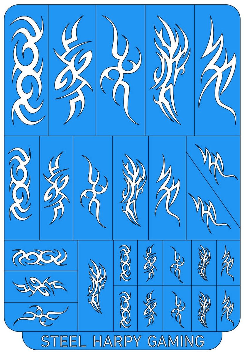 Steel Harpy Gaming: Dark Tribal Space Elves - Style 4 - Vinyl Stencil ...