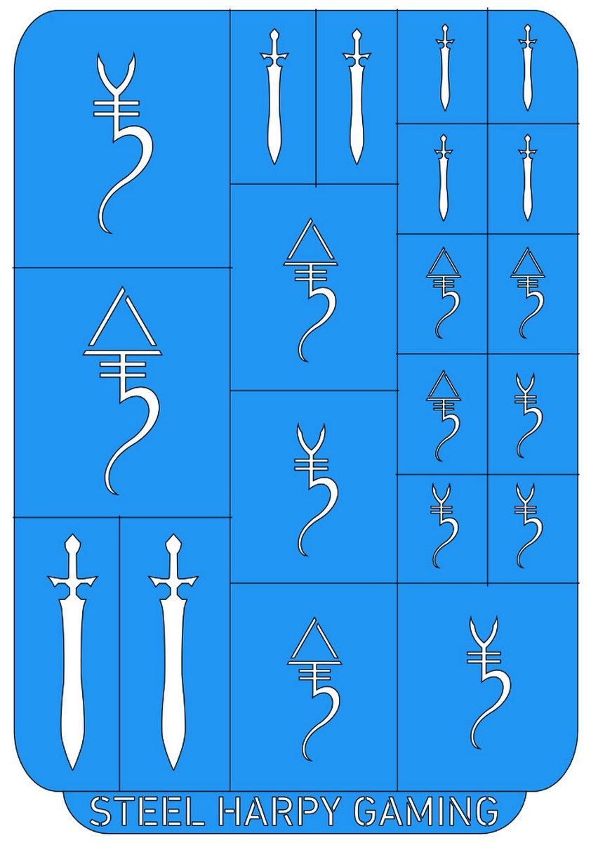 Steel Harpy Gaming: Space Elves - Style 1 - Vinyl Stencil | Wayland Games