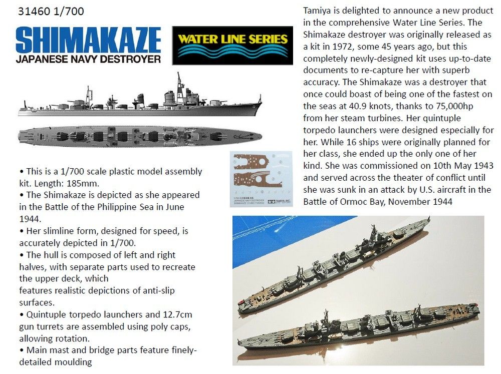 1/700 Shimakaze Tamiya 31460 | Wayland Games