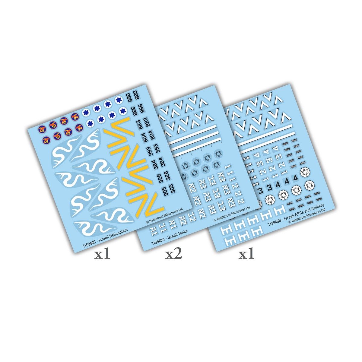 Israeli Decal Set Battlefront Miniatures TIS950 | Wayland Games