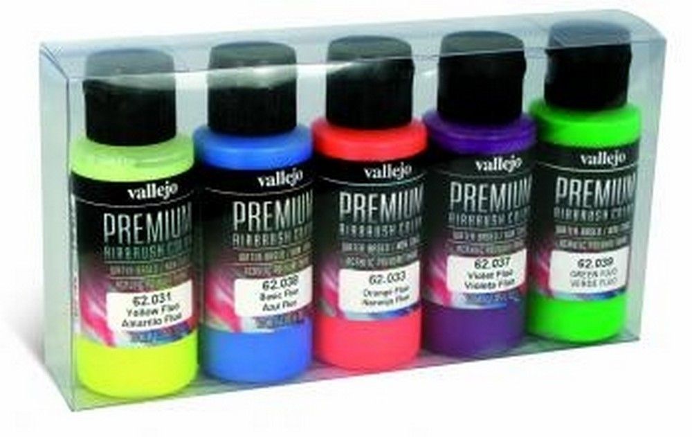 Premium Color Set - Fluorescent Colours (5 x 60ml) Vallejo VAL62102 ...