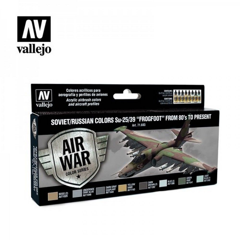AV Vallejo Model Air Set Soviet Su-25 Frogfoot 80s On Vallejo VAL71603 ...