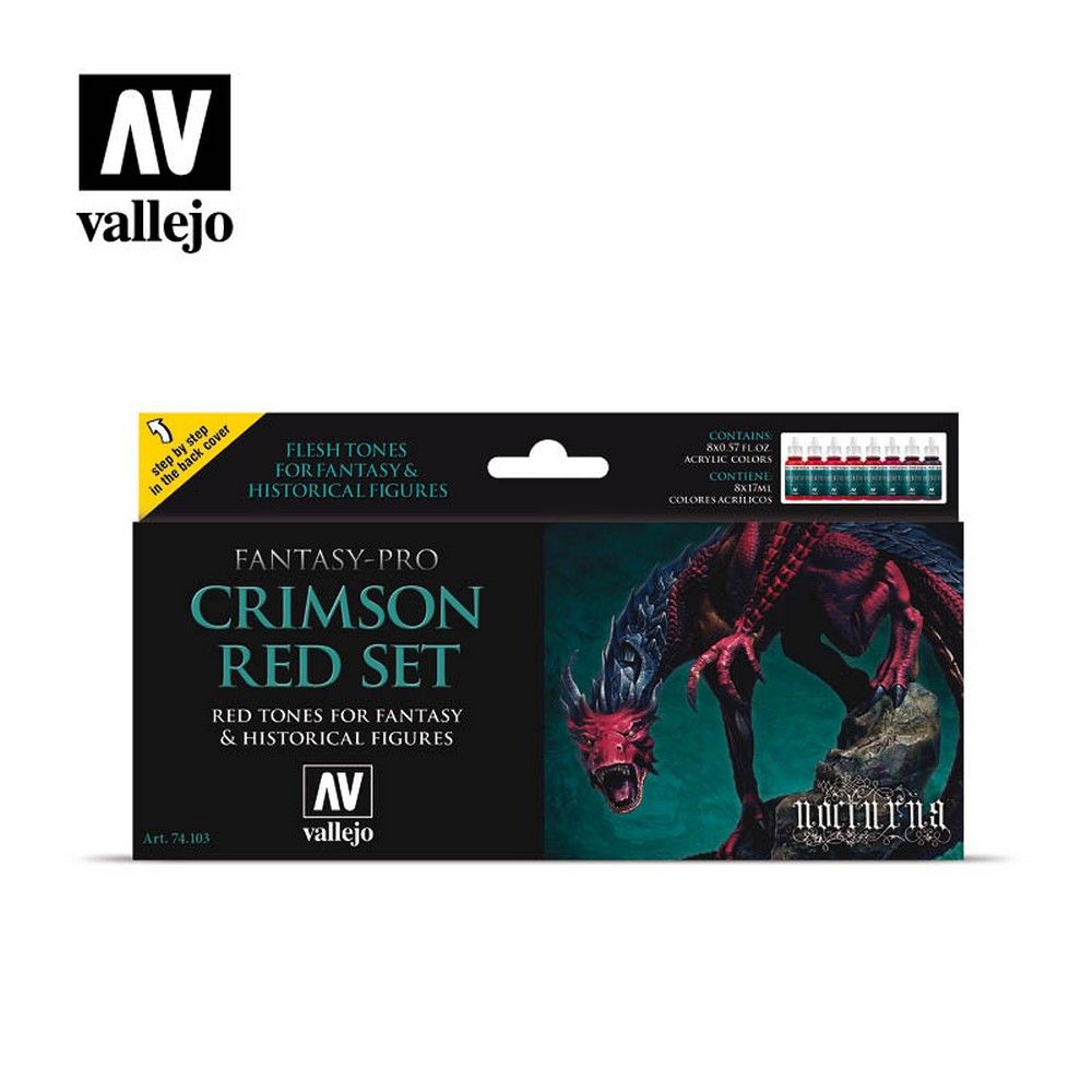 Vallejo Fantasy Pro - Crimson Red Set Vallejo VAL74103 | Wayland Games