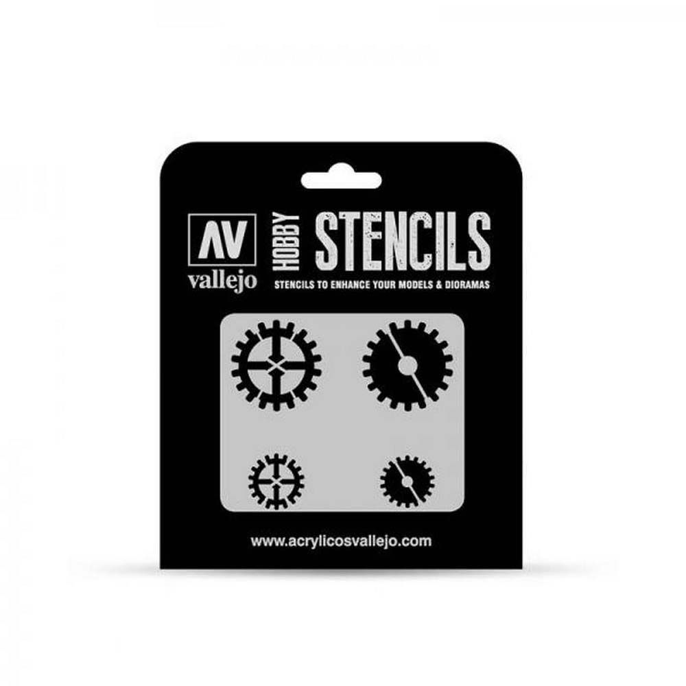 AV Vallejo Stencils - Gear Marks Vallejo VALST-SF001 | Wayland Games
