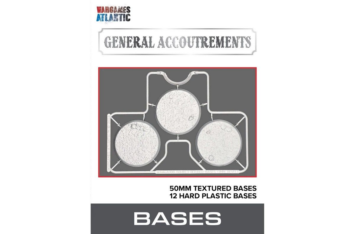 50mm Textured Bases (3mm Bevel) Wargames Atlantic WAAGA008 | Wayland Games